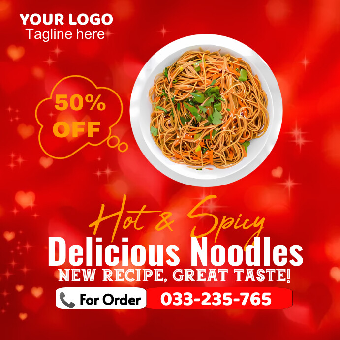 Special Noodles template design | PosterMyWall