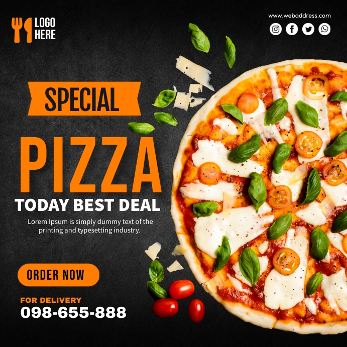 Special Pizza Menu Ads Template | PosterMyWall