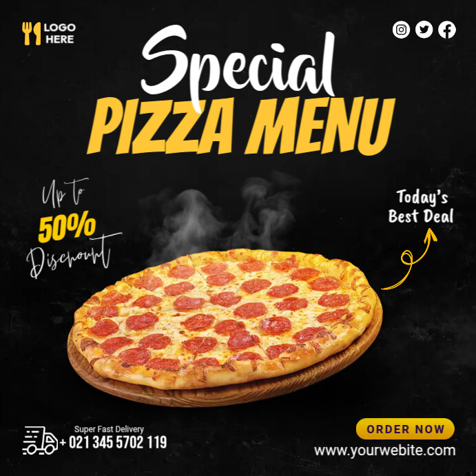 Special Pizza Menu Template | PosterMyWall