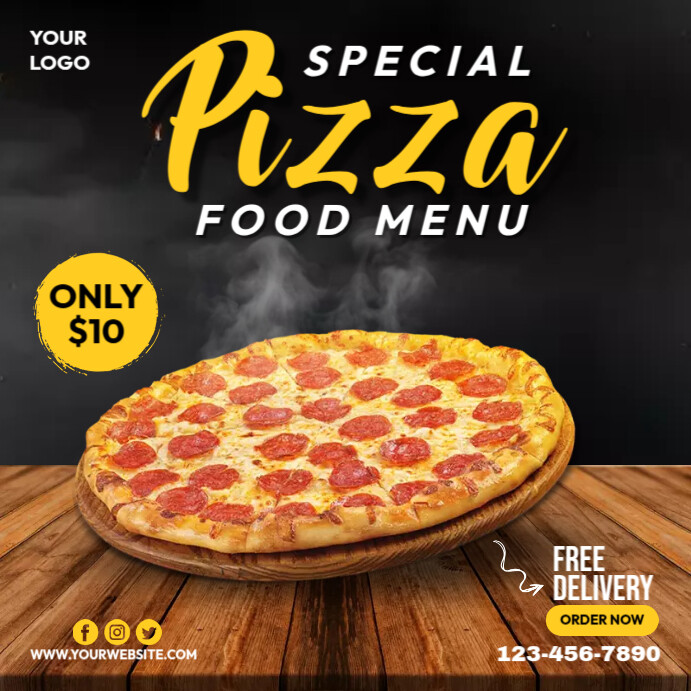 Special Pizza Menu Template | PosterMyWall