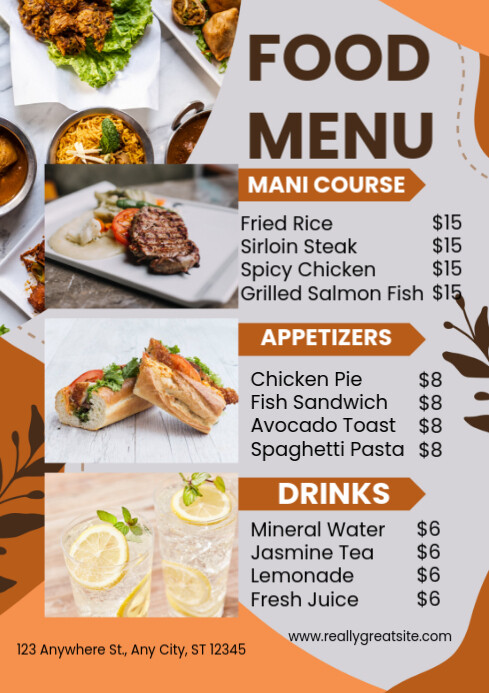 Special Restaurant Food Menu A4 Template | PosterMyWall