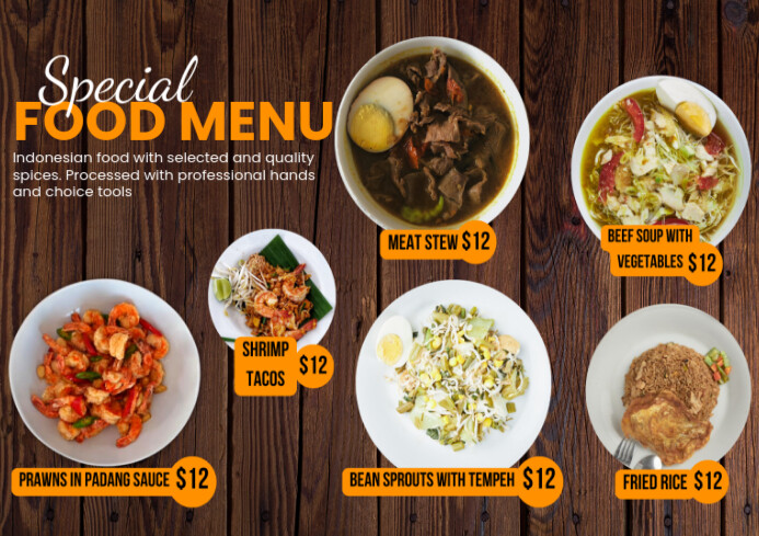Special Restaurant Food Menu POSTER Template | PosterMyWall