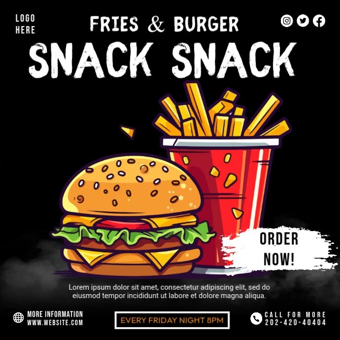 Plantilla de Special Snack Food | PosterMyWall