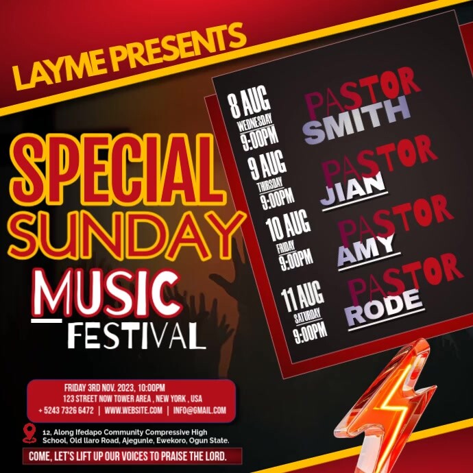 Special Sunday Festival Template | PosterMyWall