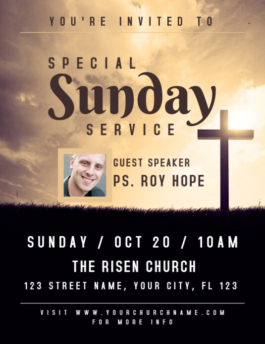 Brosur Layanan Gereja Minggu Khusus Templat | PosterMyWall