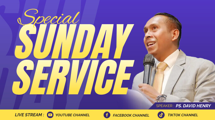special sunday service thumbnail Youtube chur Template | PosterMyWall