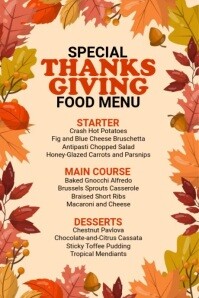 Thanksgiving Menu Ads Template | PosterMyWall