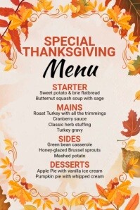 Thanksgiving Menu Ads Template | PosterMyWall