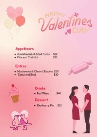 Free Romantic Menu Design Template A4 | PosterMyWall