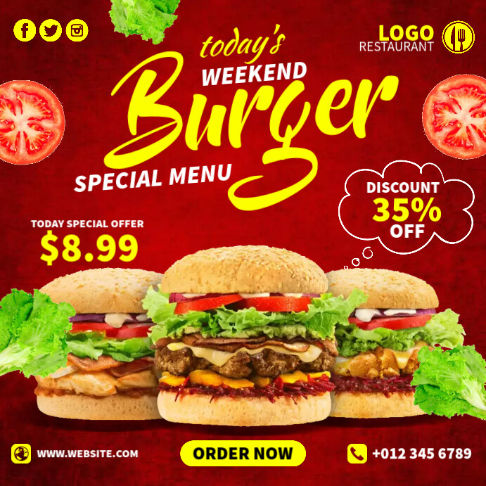Special Weekend Burger Template | PosterMyWall