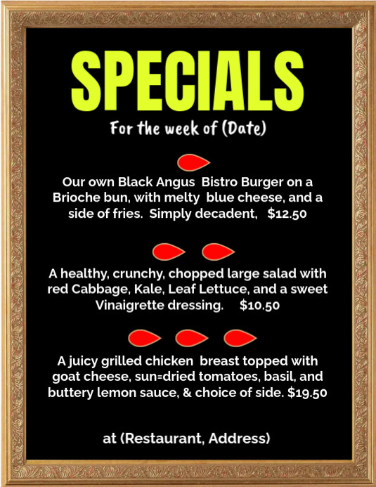 Specials Template | PosterMyWall