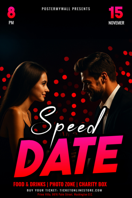 Plantilla de Speed Date Poster Template | PosterMyWall