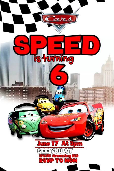 Speed is Turning 6 Template | PosterMyWall
