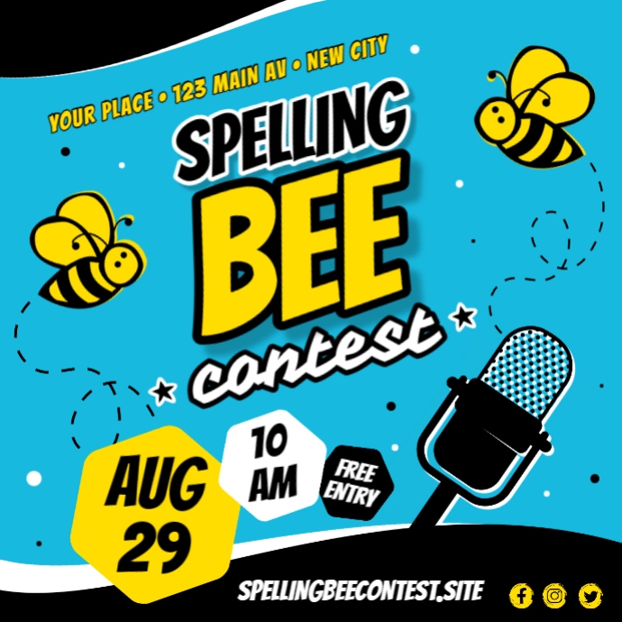 SPELLING BEE BANNER Template PosterMyWall spelling-bee-banner-template-postermywall