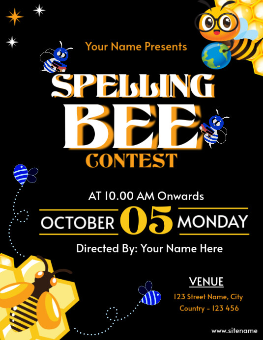 Spelling Bee Contest Template | PosterMyWall