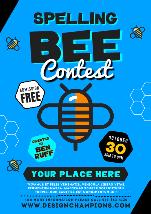 Plantilla de Spelling Bee Contest | PosterMyWall