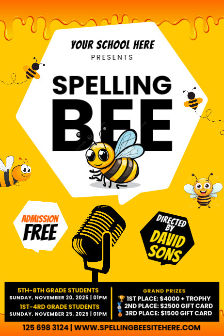 Plantilla de Spelling Bee | PosterMyWall