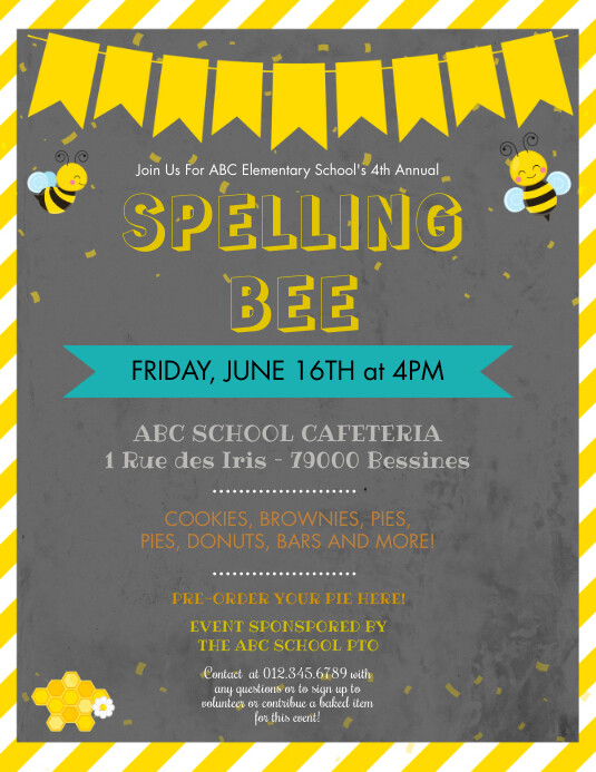 Copy of Spelling Bee Fundraiser school flyer | PosterMyWall
