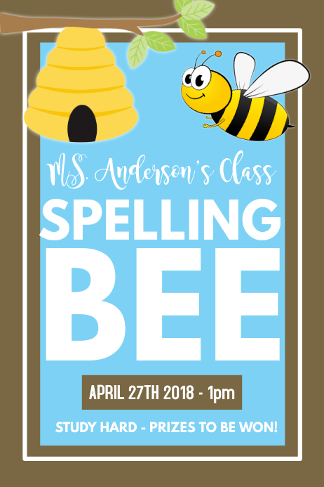 Spelling Bee Poster Template | PosterMyWall
