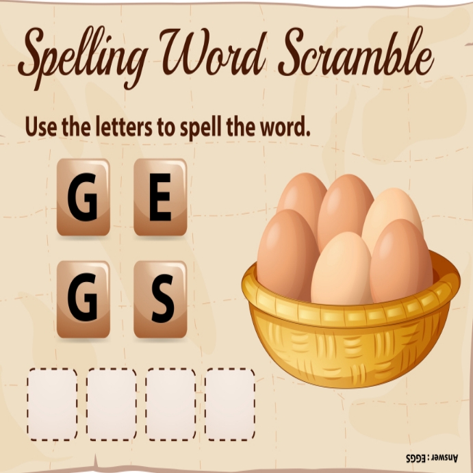 Spelling bee scramble design Template | PosterMyWall