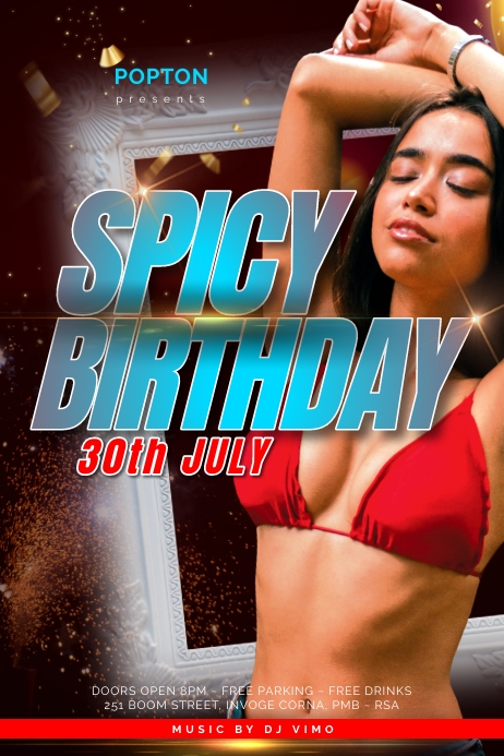 Spicy Birthday Templat | PosterMyWall