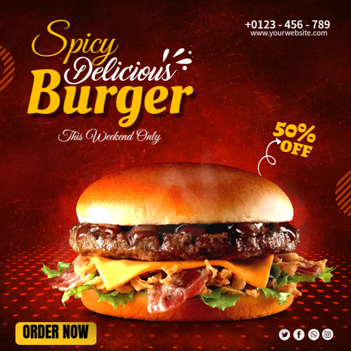 Spicy Burger Ads Template | PosterMyWall