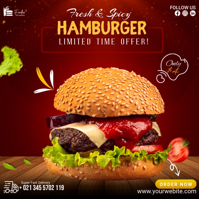 Copy of Spicy Burger Ads | PosterMyWall