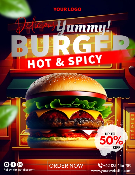 Spicy Burger Sale Template | PosterMyWall