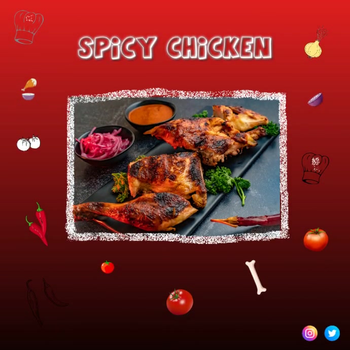 Plantilla de Spicy Chicken | PosterMyWall