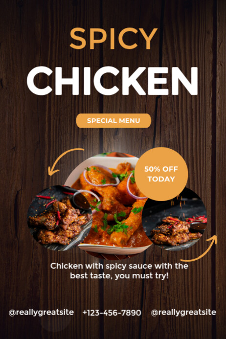 Spicy Chicken Poster Template | PosterMyWall