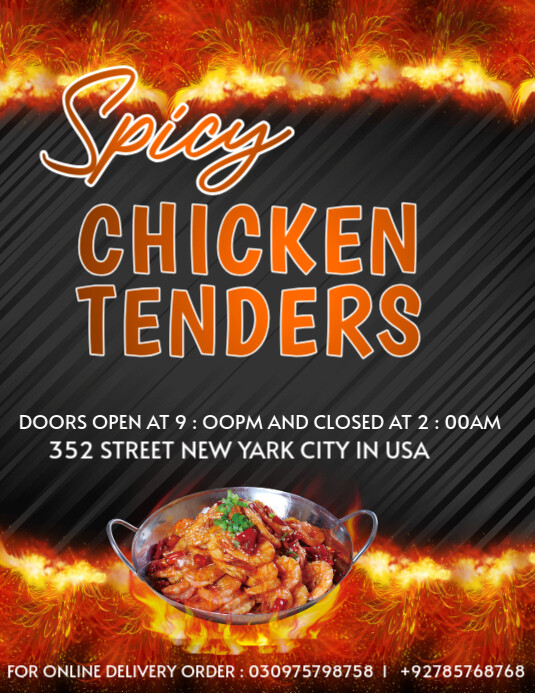 Spicy chicken tenders flyer poster template | PosterMyWall