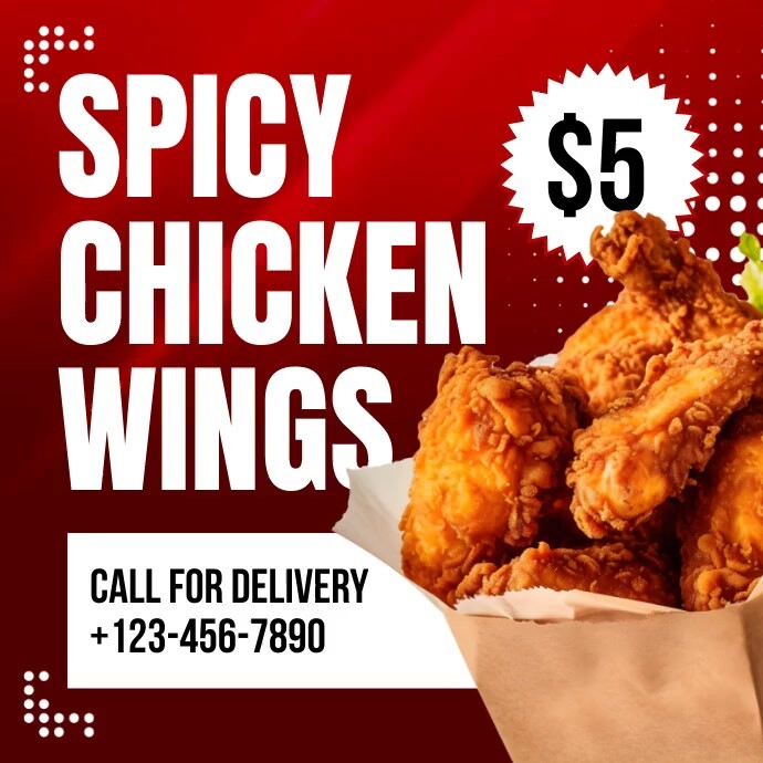 Plantilla de Spicy Chicken Wings | PosterMyWall