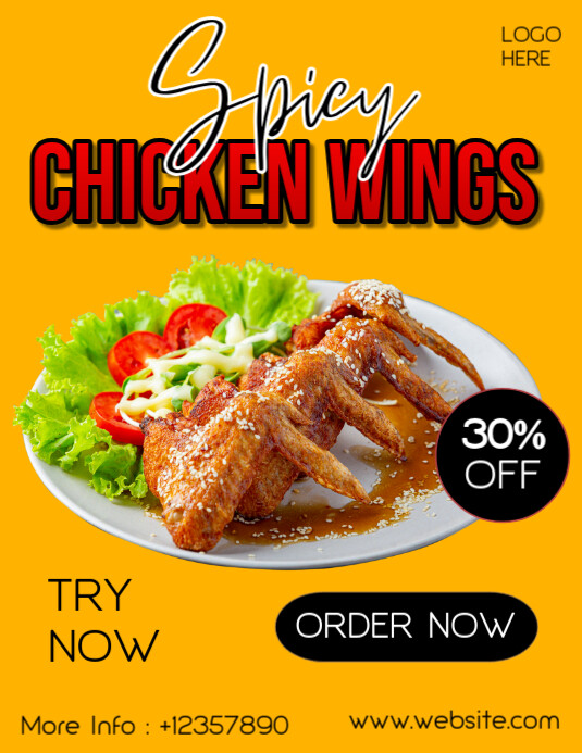 Copy of spicy chicken wings poster | PosterMyWall