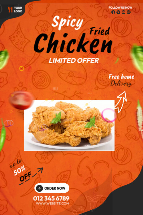 Plantilla de Spicy Fried Chicken | PosterMyWall