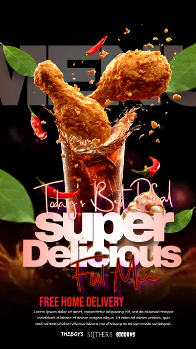 Spicy Fried Chicken Poster Template | PosterMyWall