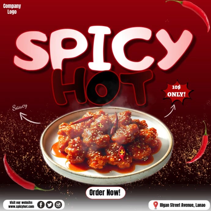 spicy fried chicken poster Templat | PosterMyWall