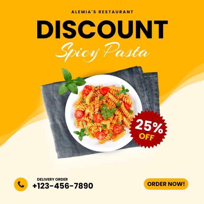 Modèle Spicy pasta poster | PosterMyWall