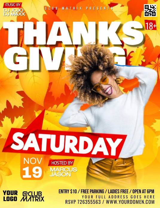 Thanksgiving Saturday Template | PosterMyWall