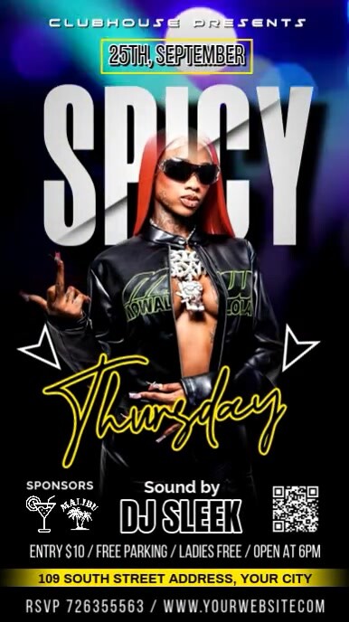 Plantilla de SPICY THURSDAY PARTY FLYER TEMPLATE | PosterMyWall