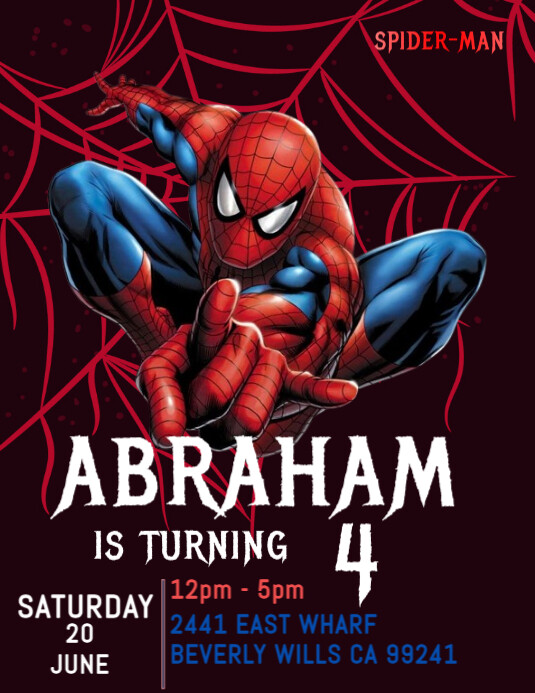 Spider man birthday invitation flyer template | PosterMyWall