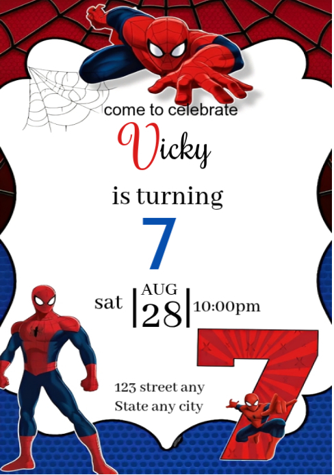 Modèle Spider Man birthday party flyer | PosterMyWall