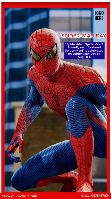 Spider-Man Day instagram story Template | PosterMyWall