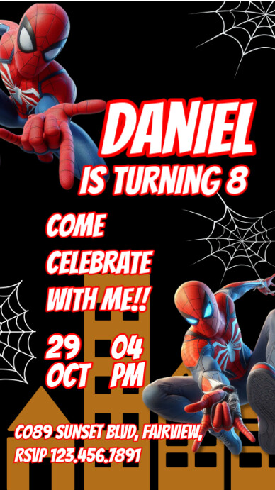 Spider-Man invitation Template | PosterMyWall