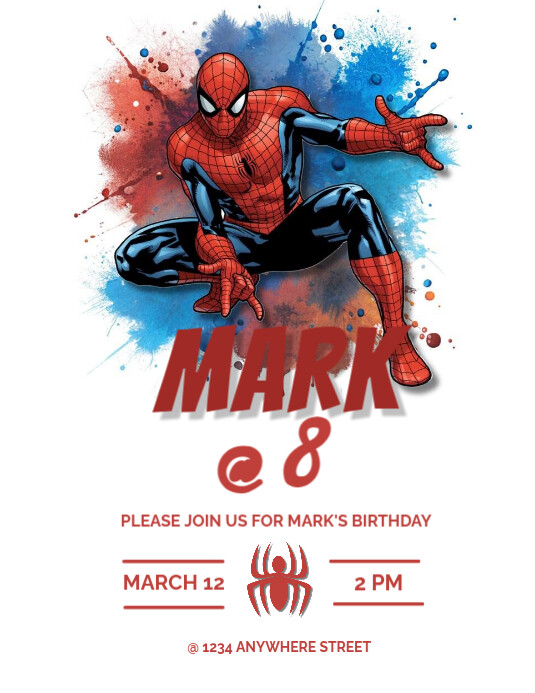 Spider Man invite Template | PosterMyWall