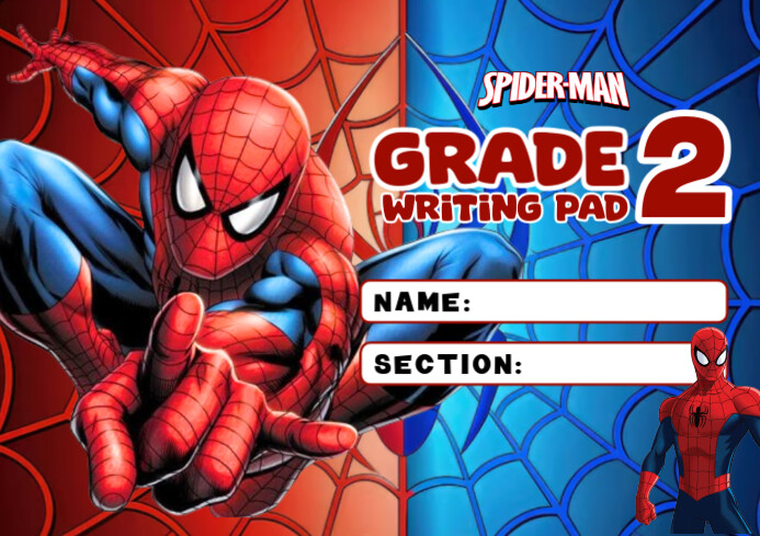 Copy of Spider-Man School Supply Label - Grade 2 | PosterMyWall