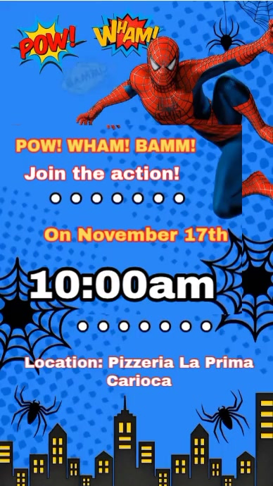 Spider-man-themed Invitation Video Template | PosterMyWall