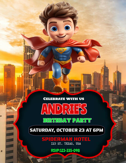 SPIDERMAN BIRTHDAY INVITATION Template | PosterMyWall