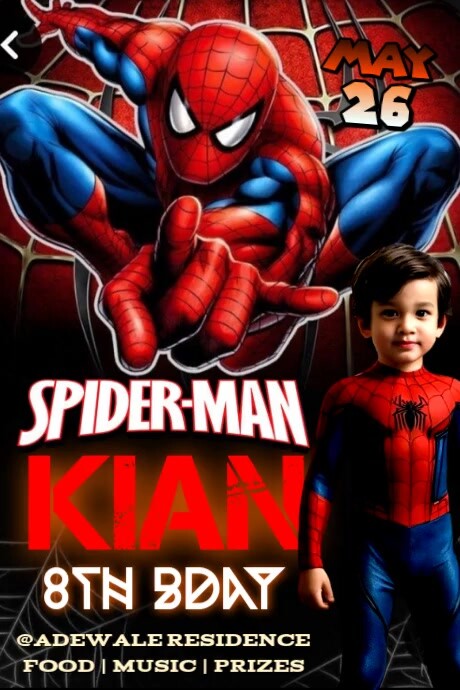 Copy of Spiderman Birthday Layout | PosterMyWall