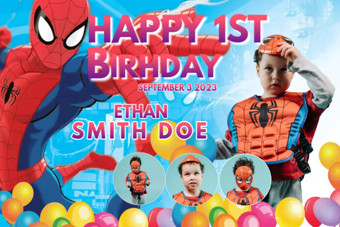 Spiderman Birthday Theme Template PosterMyWall spiderman-birthday-theme-template-postermywall