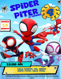 Spiderman birthday invitation Template | PosterMyWall